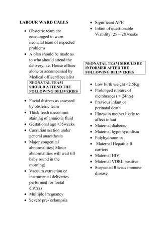 Admission to neonatal unit | DOCX