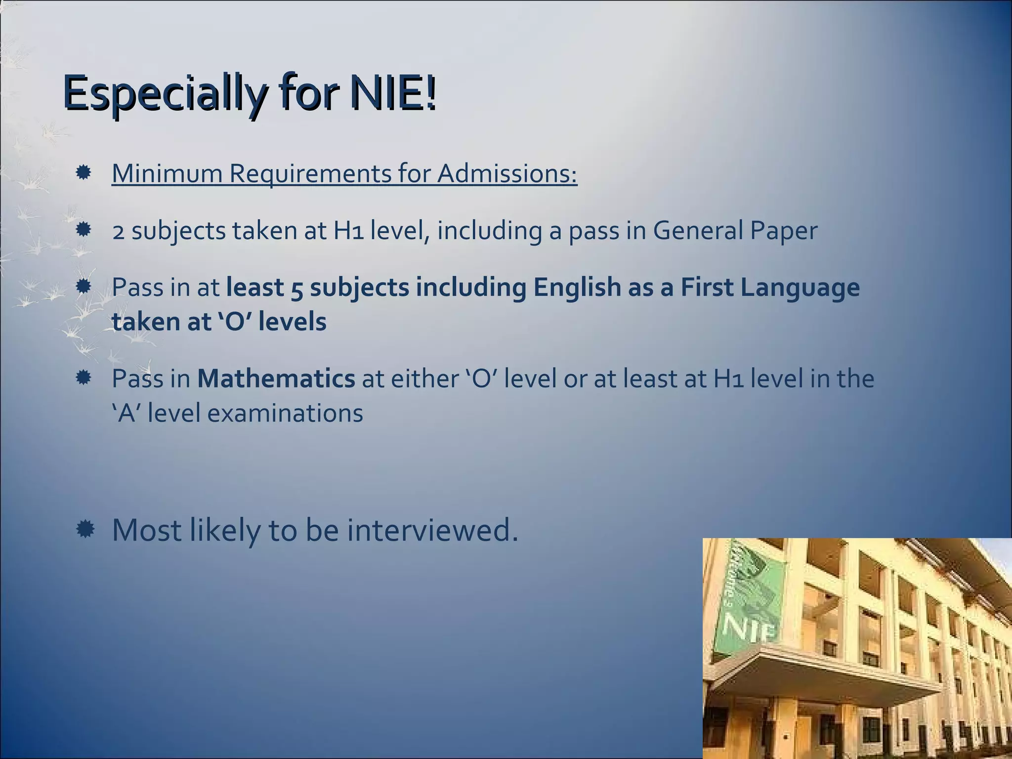 Admission To Nus | PPT