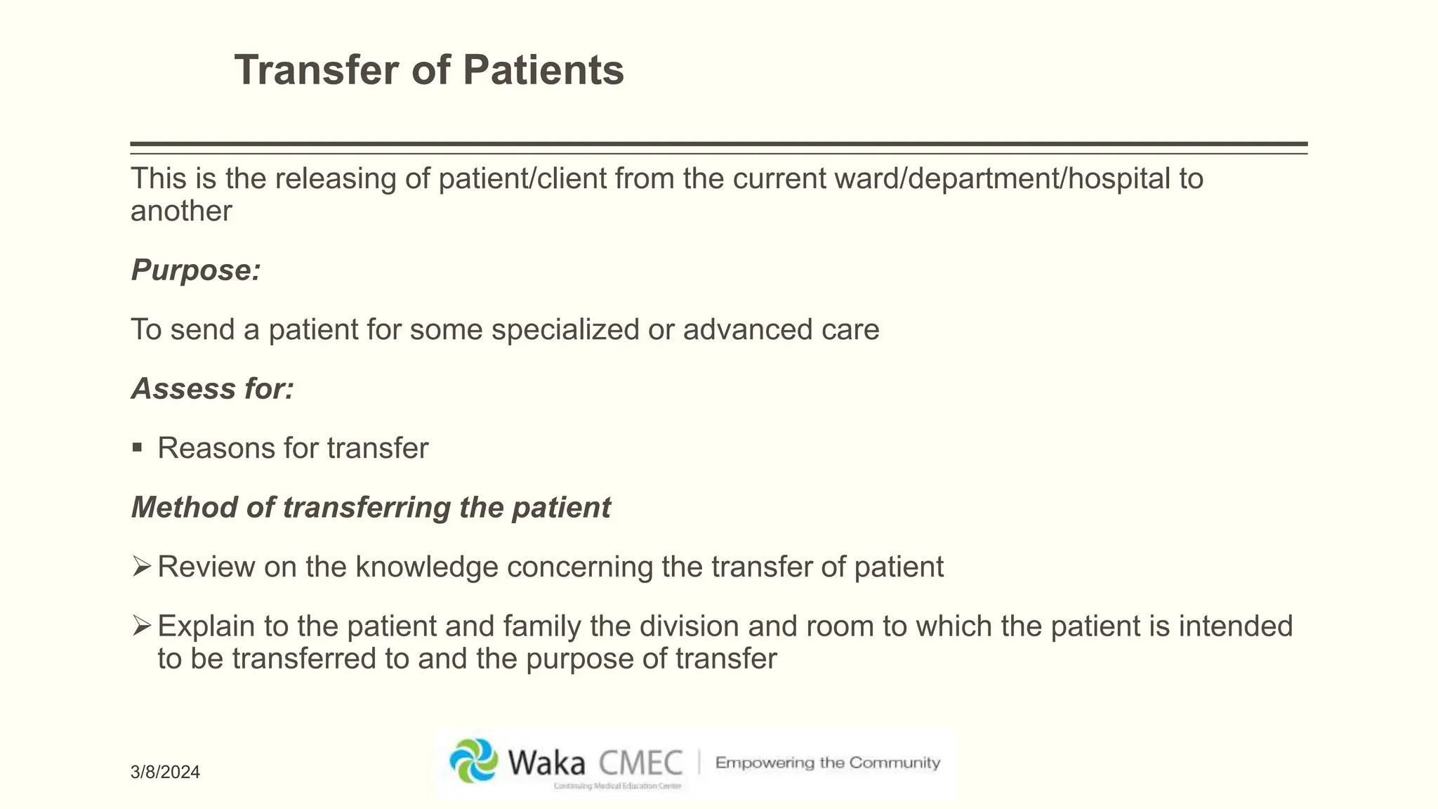 ADMISSION, TRANSFER AND DISCHARGE OF PATIENTS.pptx