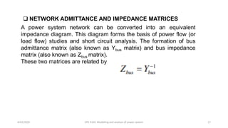 Admittance model and Power flow study.pptx