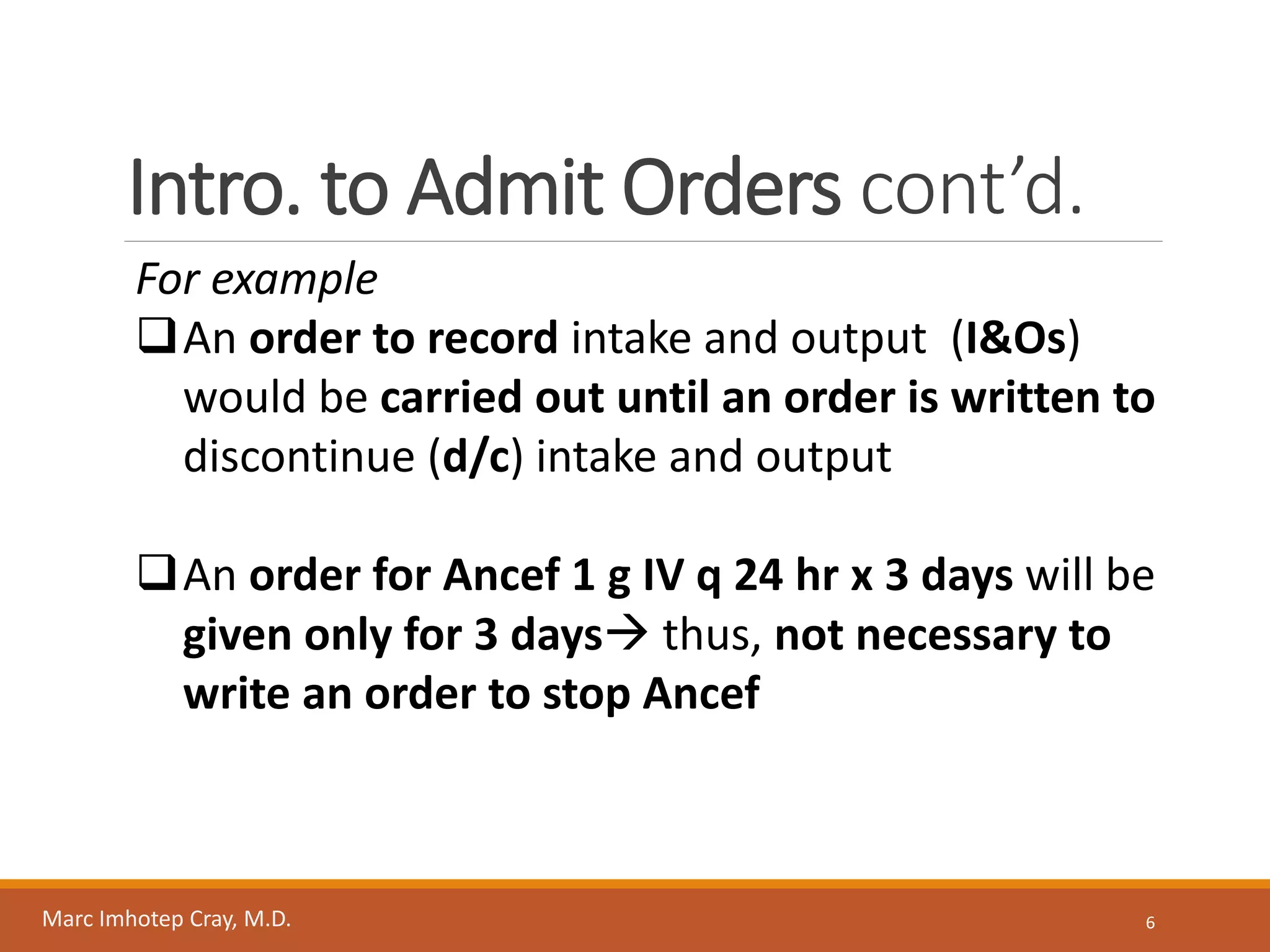 Admitting a Patient to the Hospital_Admit Orders | PDF