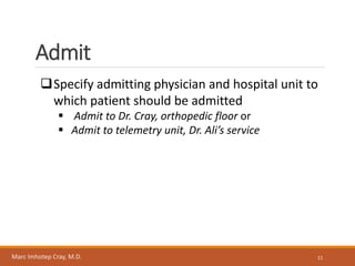 Admitting a Patient to the Hospital_Admit Orders | PDF