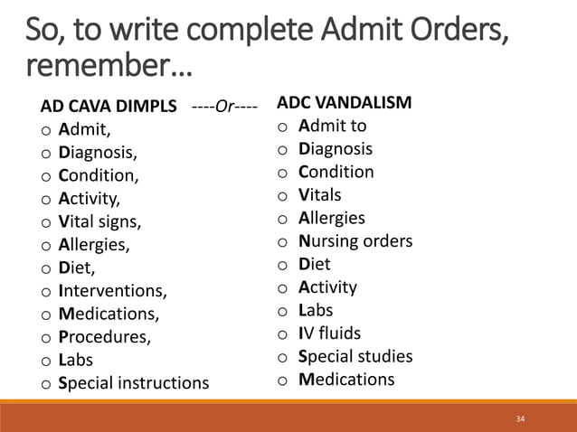 Admitting a Patient to the Hospital_Admit Orders | PDF | Diseases and ...
