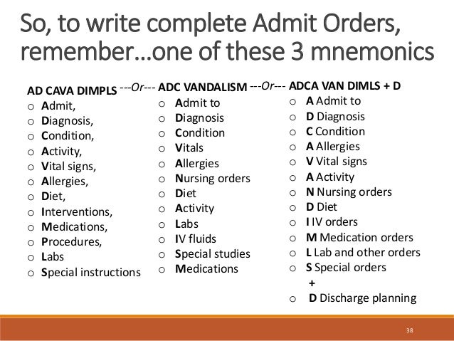 Admitting a Patient to the Hospital_Admit Orders