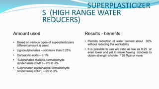Admixture of concrete power point presentation | PPTX