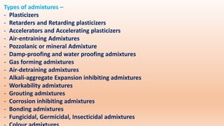 Admixtures , used in making of concrete in site | PPT