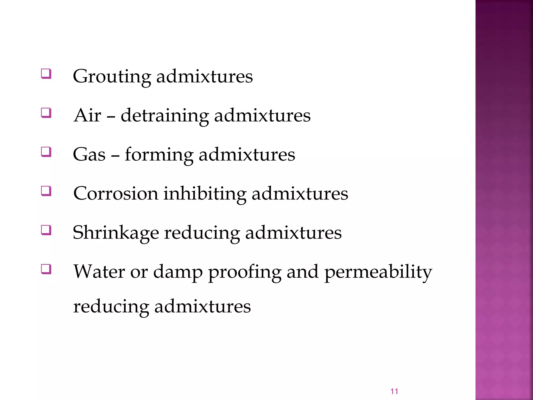 Admixture of concrete | PPT