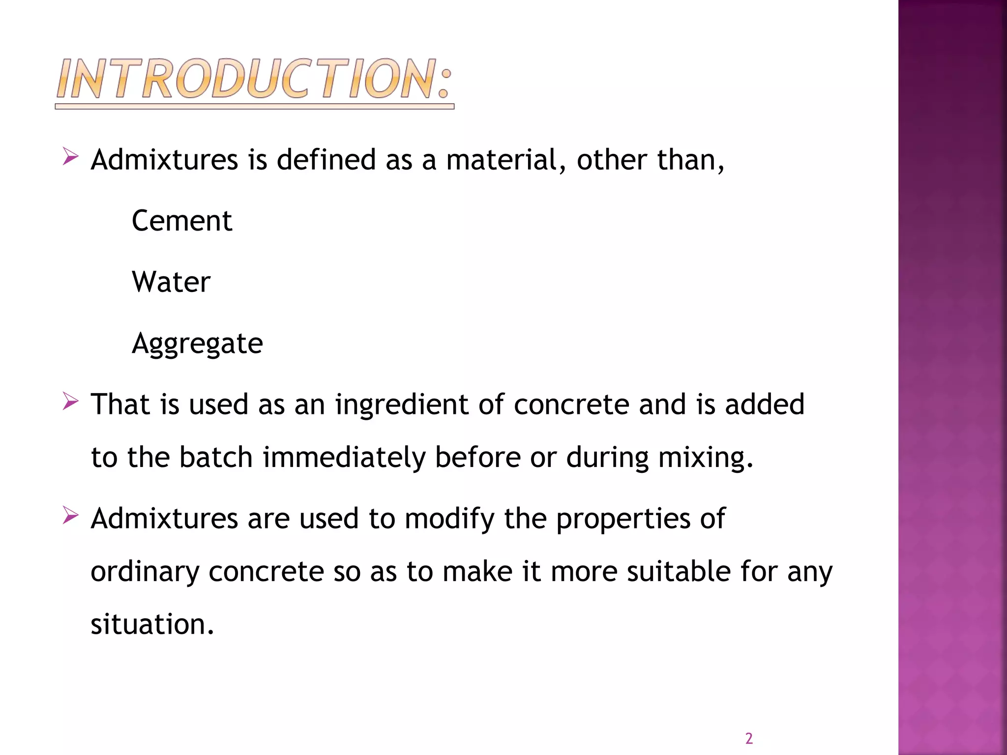 Admixture of concrete | PPT