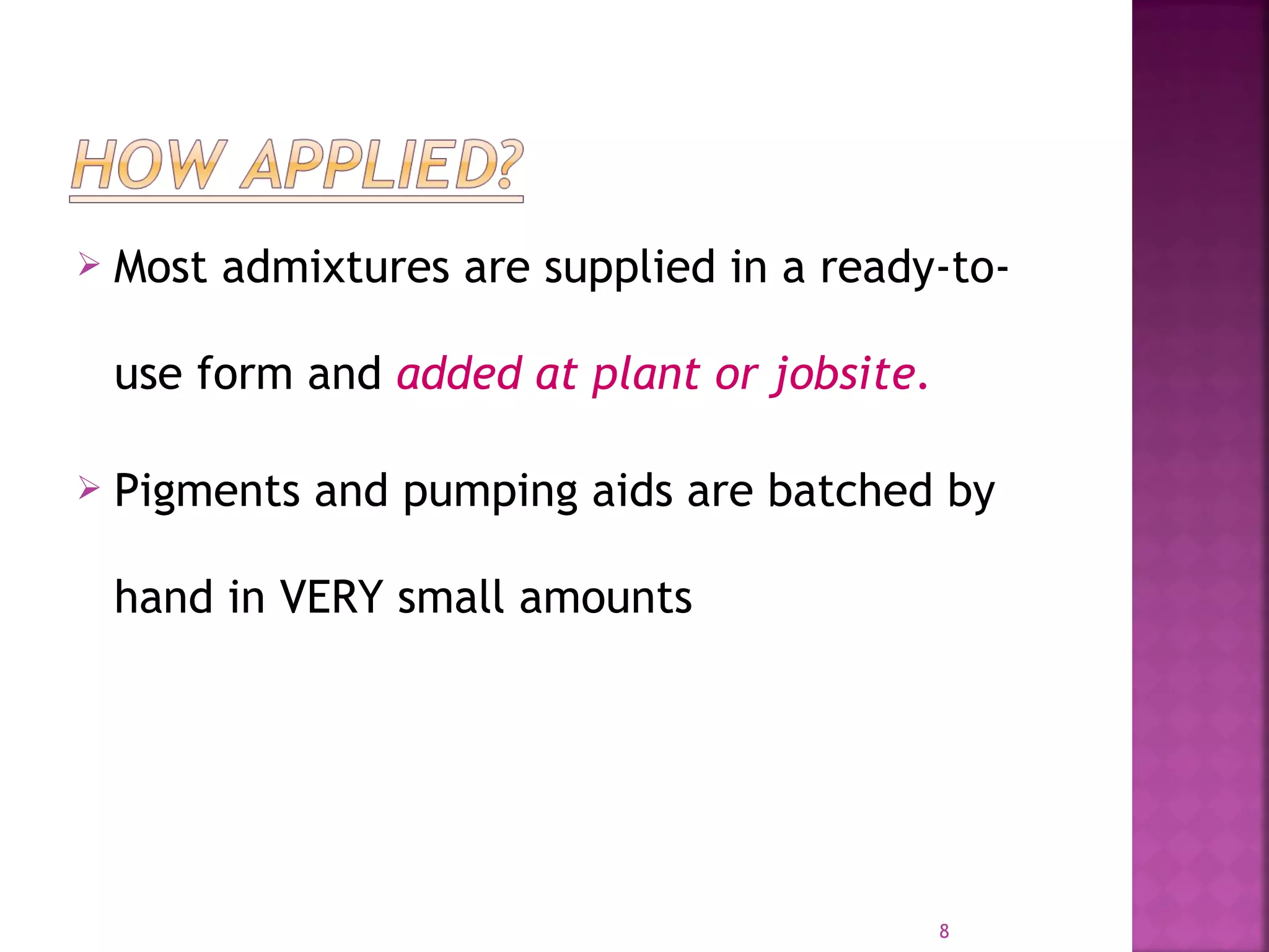 Admixture of concrete | PPT