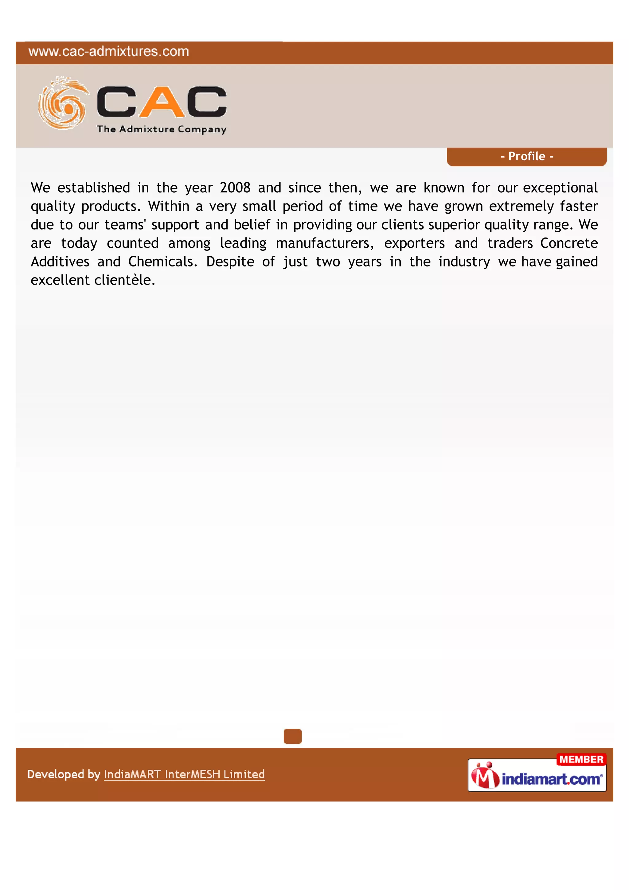 Concrete Additives & Chemicals Pvt. Ltd, Navi Mumbai, R&D laboratory | PDF