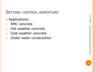 Admixtures in concrete concrete technology | PDF