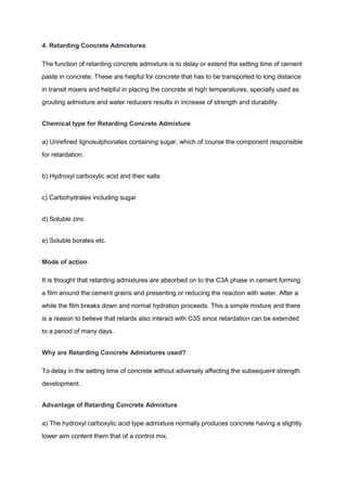 ADMIXTURE USED IN CONCRETE.docx | Civil Engineering Industry | Industries