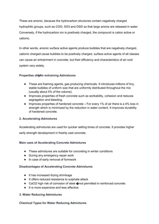 ADMIXTURE USED IN CONCRETE.docx | Civil Engineering Industry | Industries