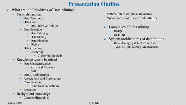 Data Mining Primitives Languages And Systems Pptx Databases Computer Software And Applications
