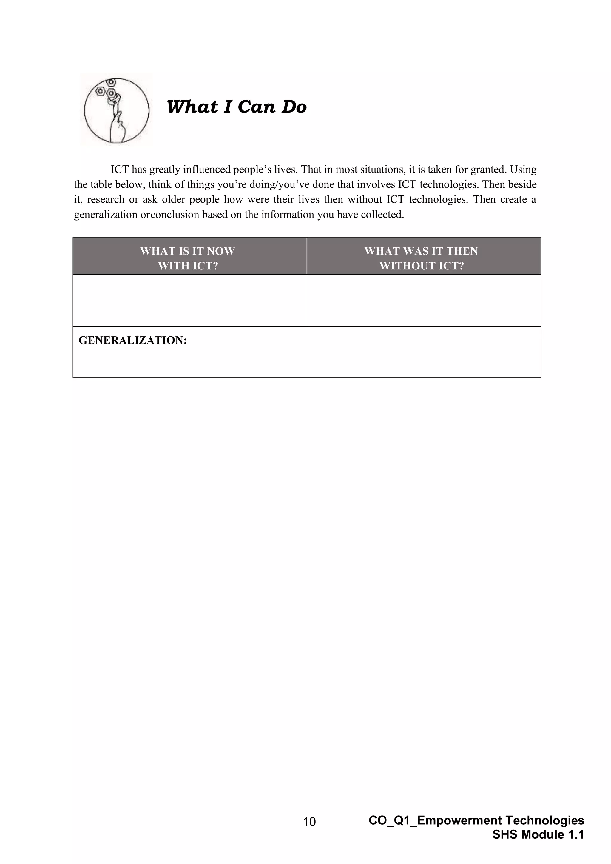Admshs emp tech_q1_m1_l1-ict | PDF