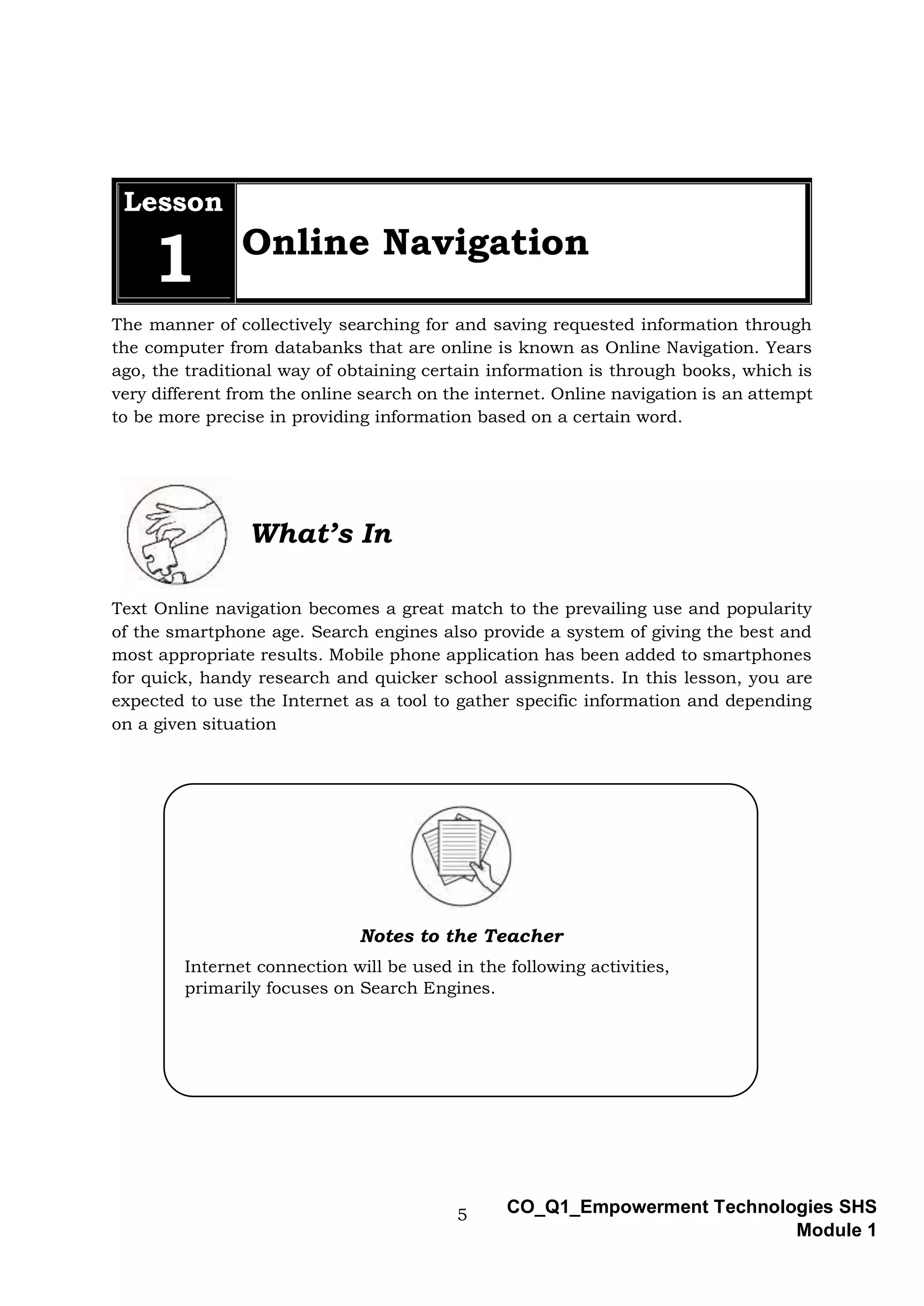 Admshs emp tech_q1_m3-online navigation | PDF