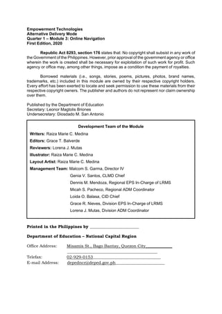 Admshs emp tech_q1_m3-online navigation | PDF