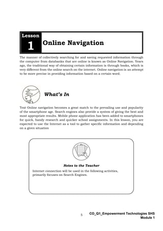 Admshs emp tech_q1_m3-online navigation | PDF