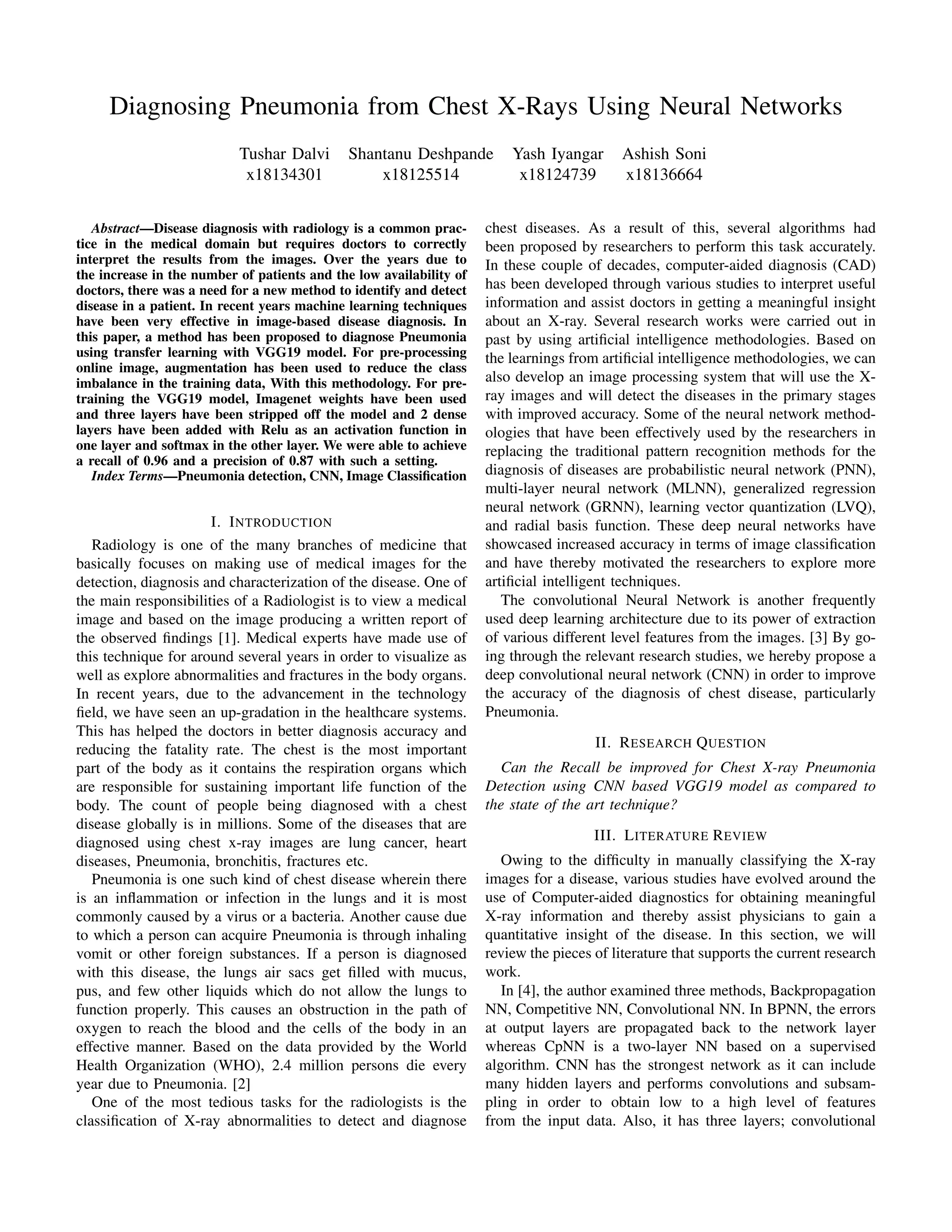 Pneumonia Detection using CNN | PDF
