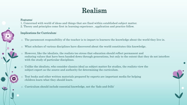 philosophical foundation of education, realism ,idealism ,existential ...