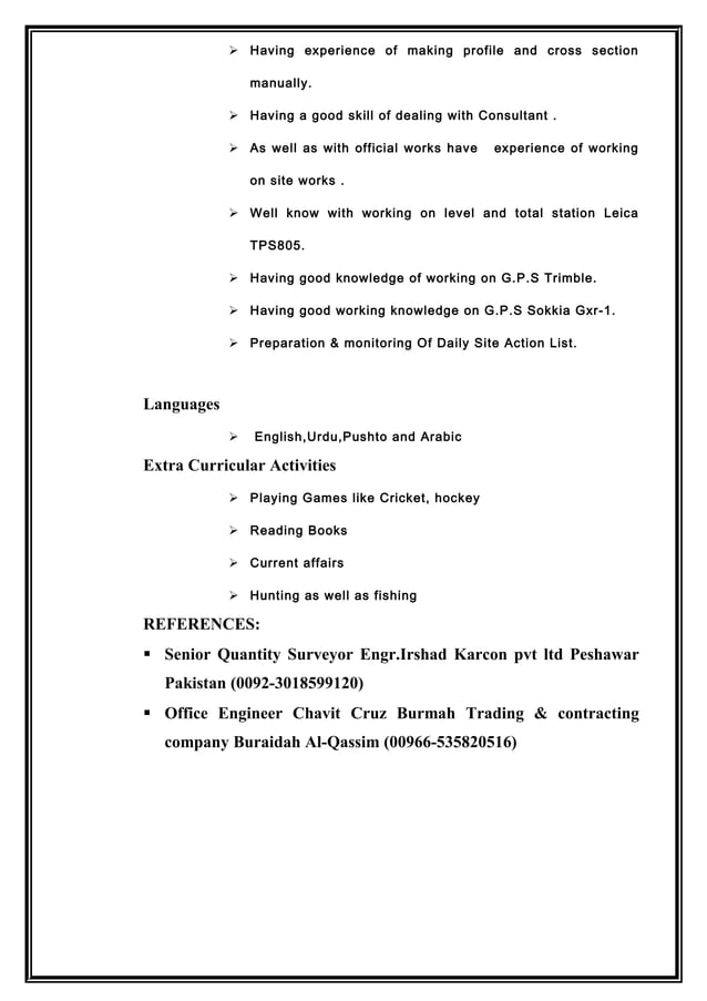 Adnan cv (1) | DOC | Civil Engineering Industry | Industries