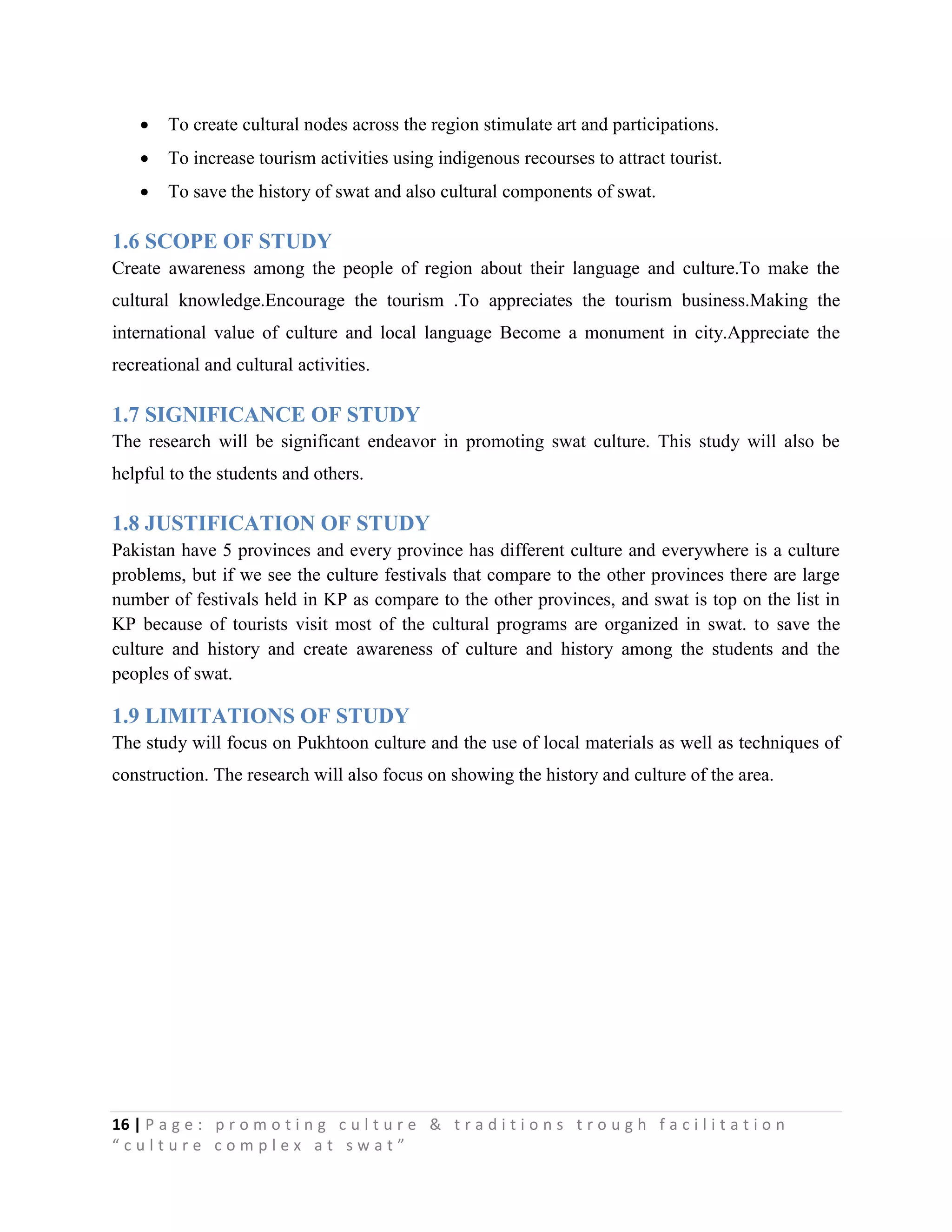 final thesis book culture complex at swat (promoting culture and ...