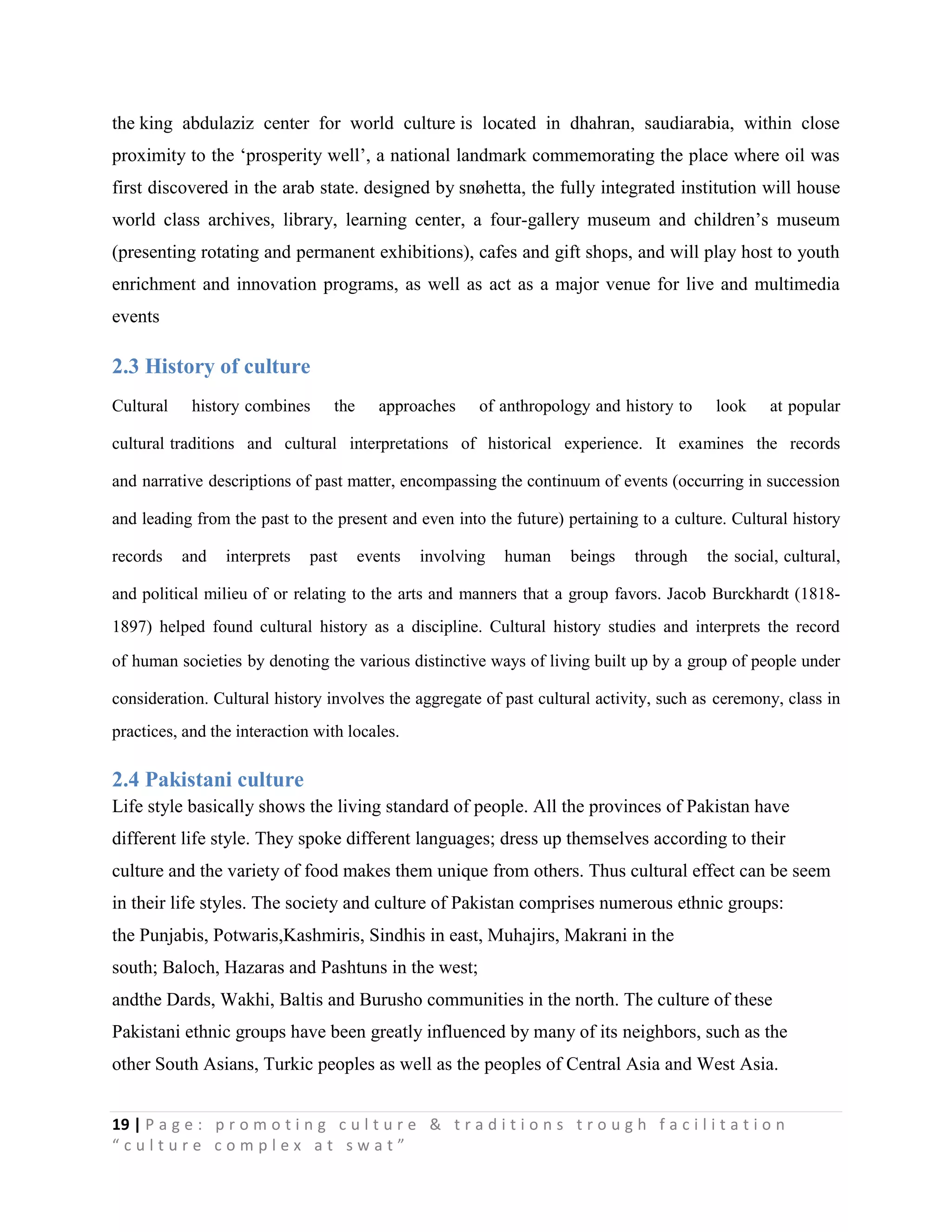 final thesis book culture complex at swat (promoting culture and ...