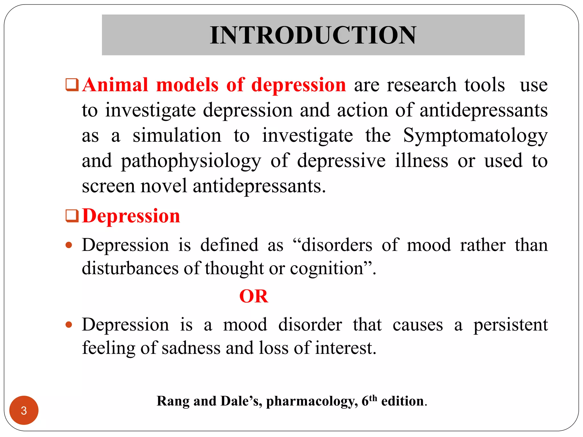 Animal models of Anxiety and depression (ADNAN KHAN) | PPTX
