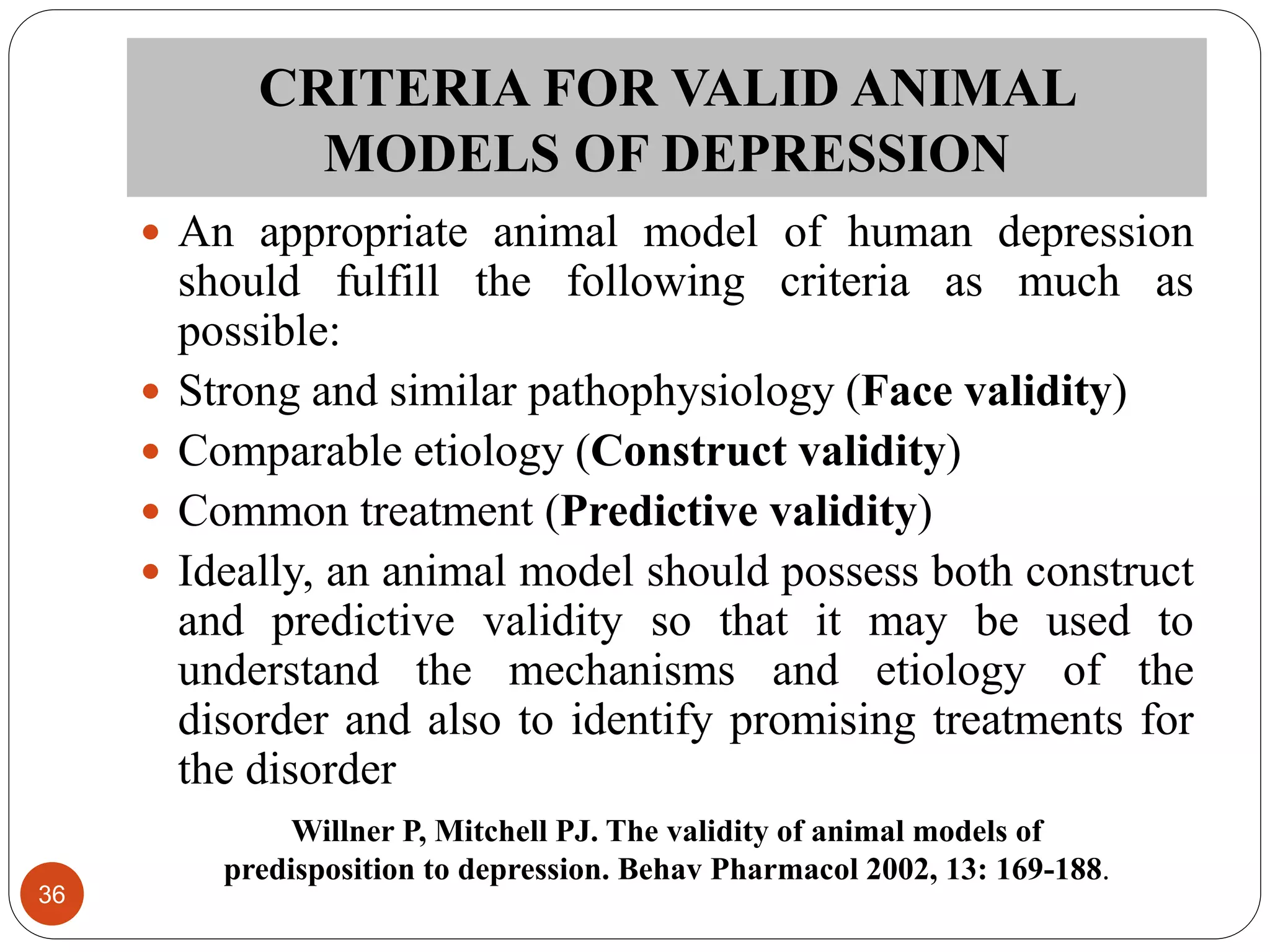 Animal models of Anxiety and depression (ADNAN KHAN) | PPTX