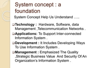 FOUNDATION OF INFORMATION SYSTEMS (MANAGEMENT INFORMATION SYSTEM) | PPTX