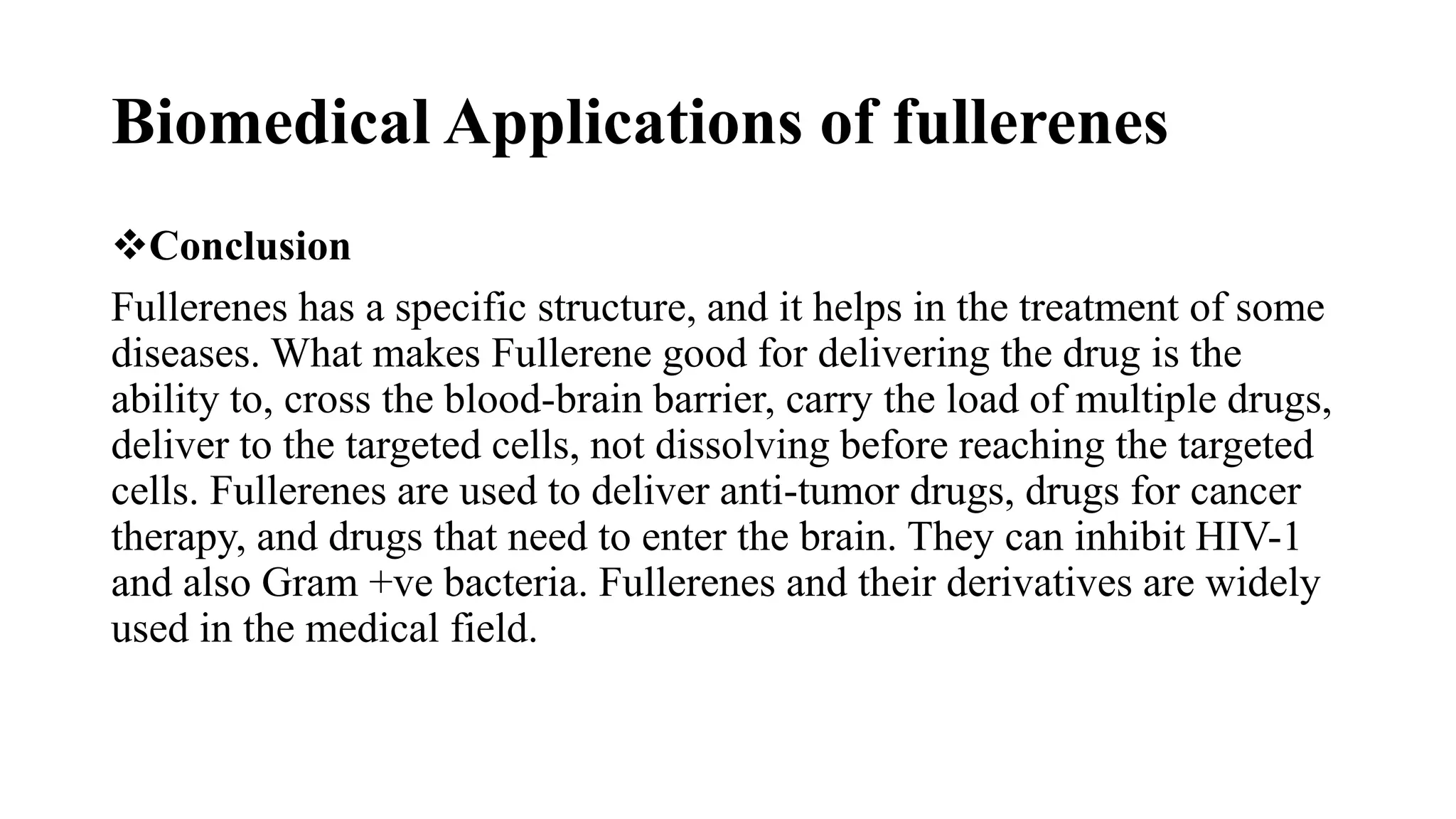 Biomedical Application Of Fullerenes | PPTX