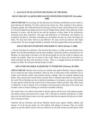 Adnan Oktar (Harun Yahya's) views on the people of the book 1. english ...
