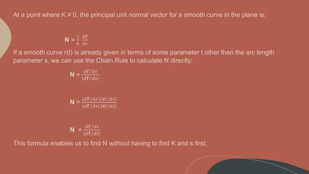 Curvature & Normal Vectors of a Curve | PPT
