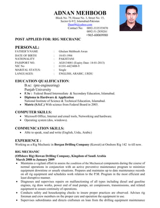 Adnan's cv | PDF