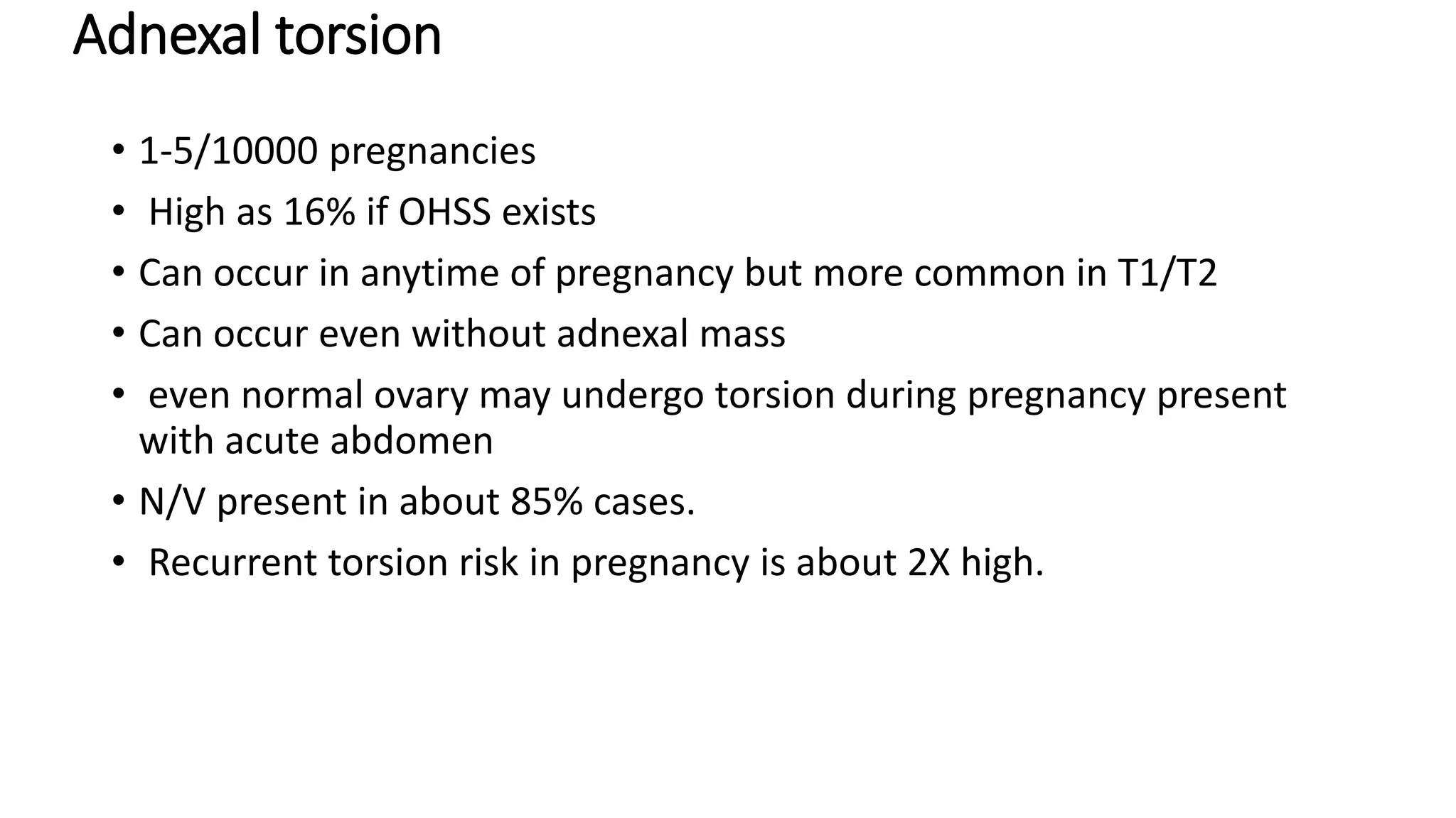 Adnexal Masses In Pregnancy Ppt