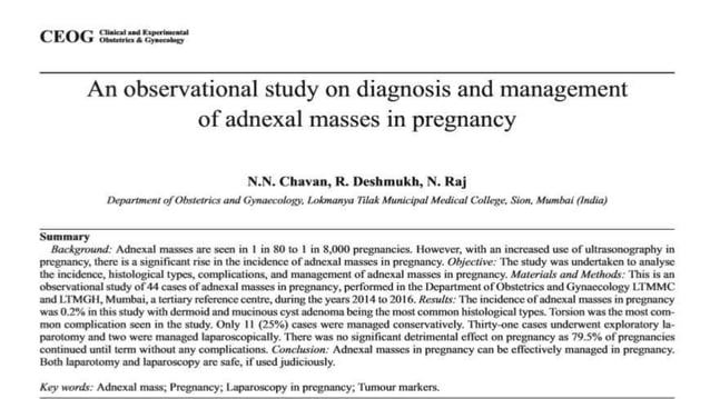 Adnexal mass in pregnancy | PPTX | Pregnancy | Reproductive Health