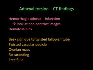Adnexal torsion - imaging findings | PPTX