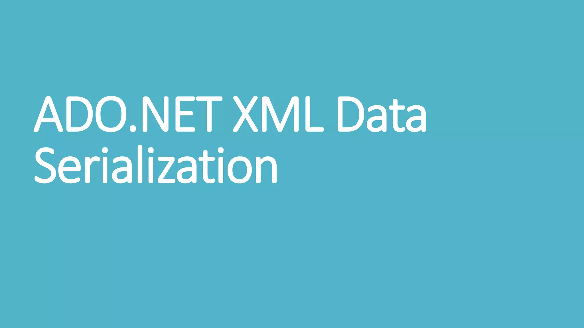 Xml Data Serialization Ppt