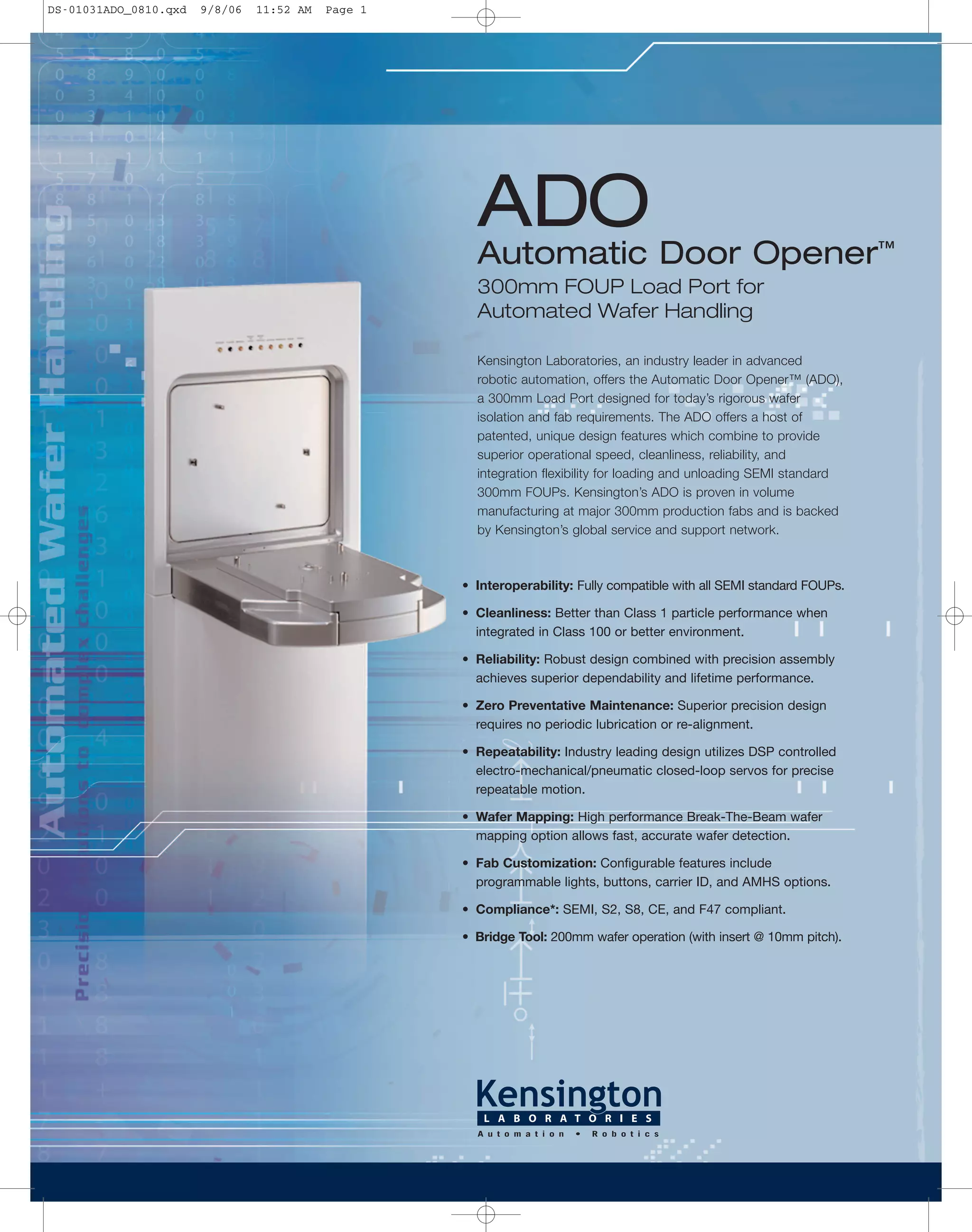 ADO - Automatic Door Opener - Kensington Labs | PDF