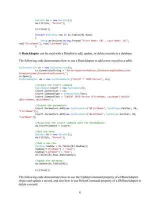 Ado.Net Architecture | PDF