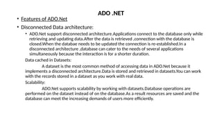 ADO architecture of XML andd Windows form | PPTX