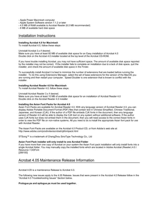 Adobe acrobat-405-for-macintosh-readme1239 | PDF