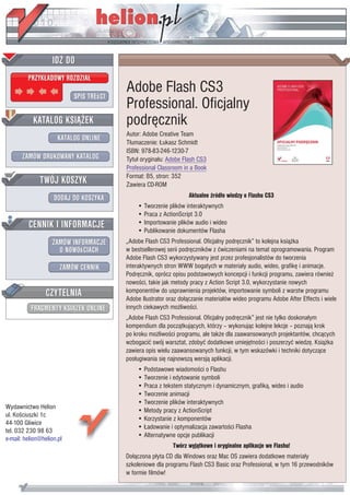 Adobe Flash CS3 Professional. Oficjalny podręcznik | PDF
