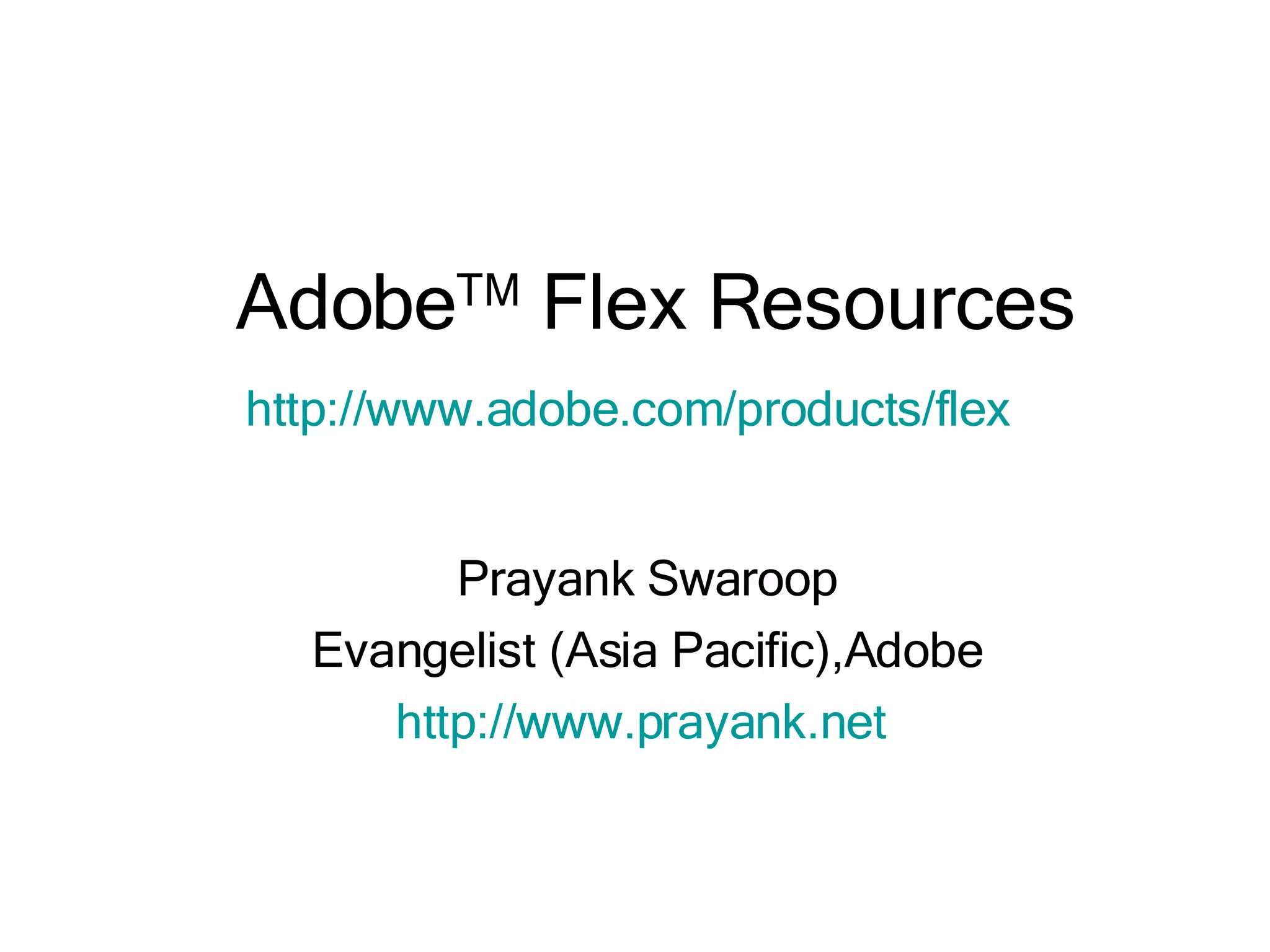 Adobe Flex Resources | PPT