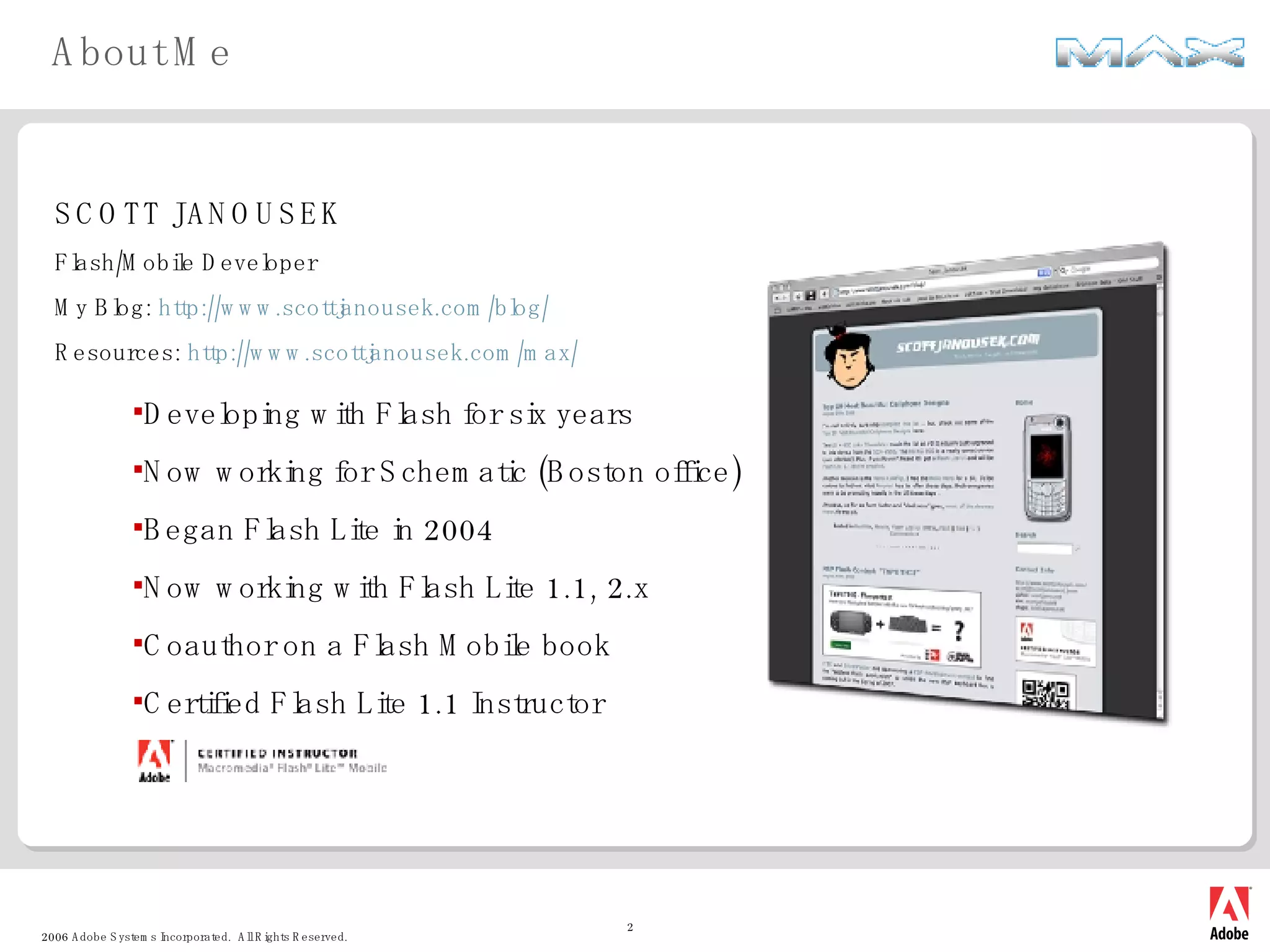 Adobe MAX 2006 - Creating Flash Content for Consumer Electronics | PPT