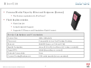 Adobe MAX 2006 - Creating Flash Content for Consumer Electronics | PPT