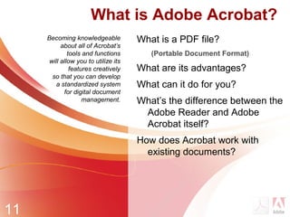 Adobe Acrobat 9 welcome & workshop outline w forms (2009) | PPT