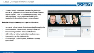 Adobe Acrobat Connect Pro esittely | PPT