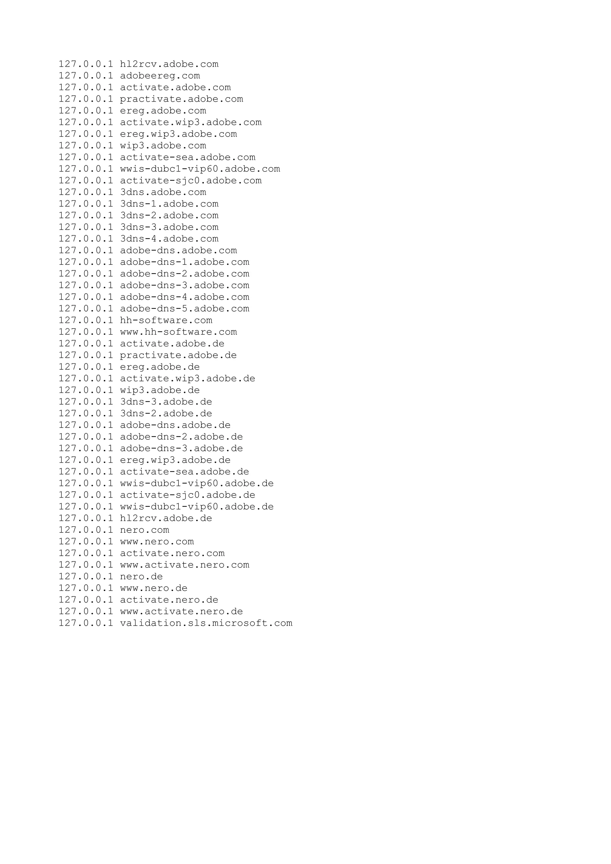 Adobe activation blocker | TXT