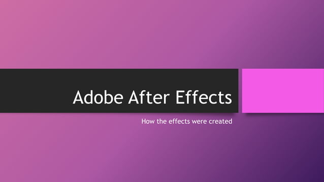Adobe After Effects | PPTX